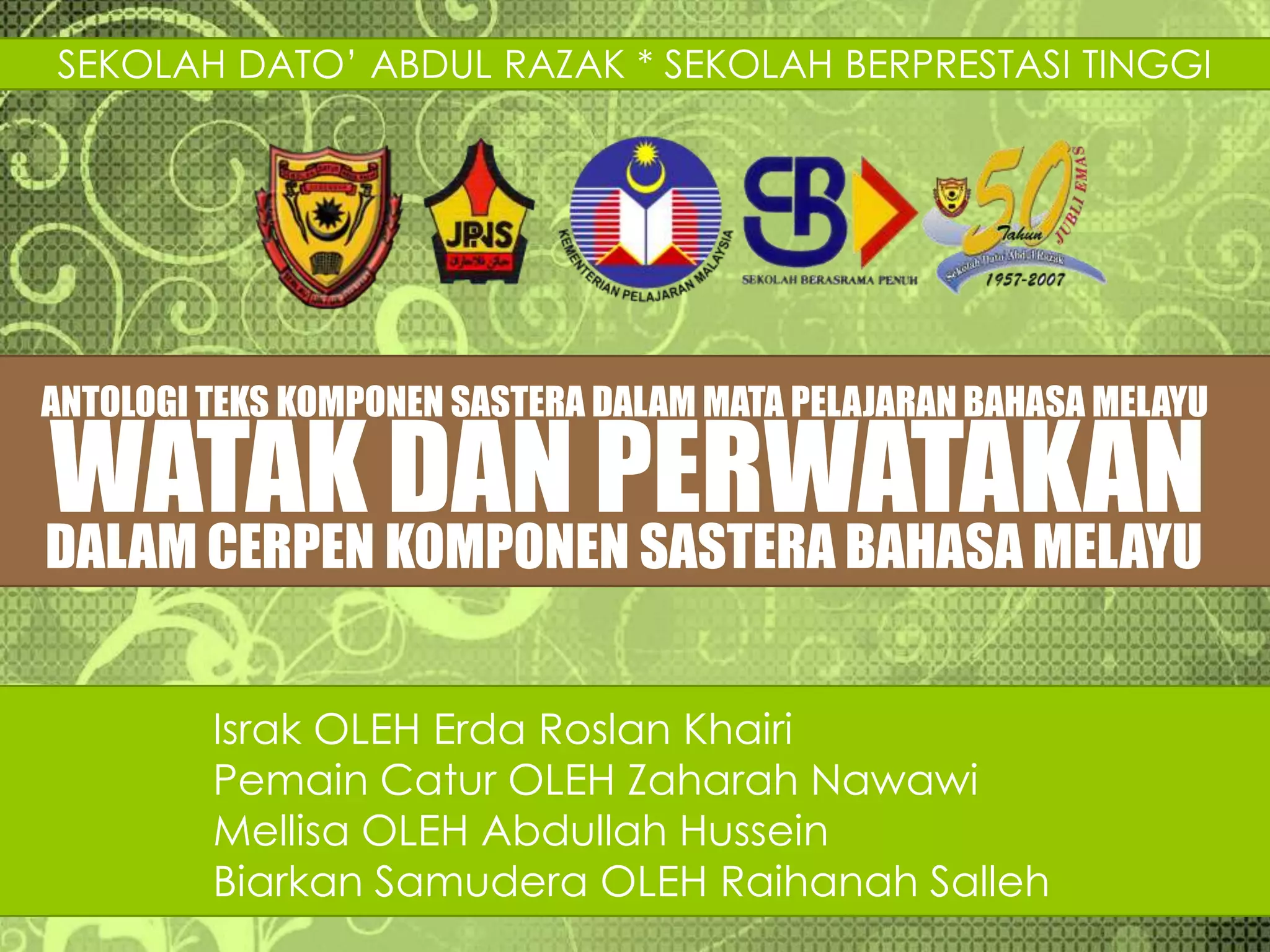 Dalam cerpen komponen sastera bahasa melayu | PPT