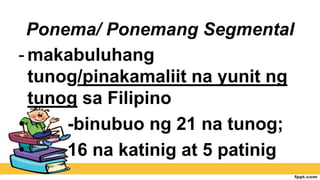 Dalawang Uri ng Ponema | PDF