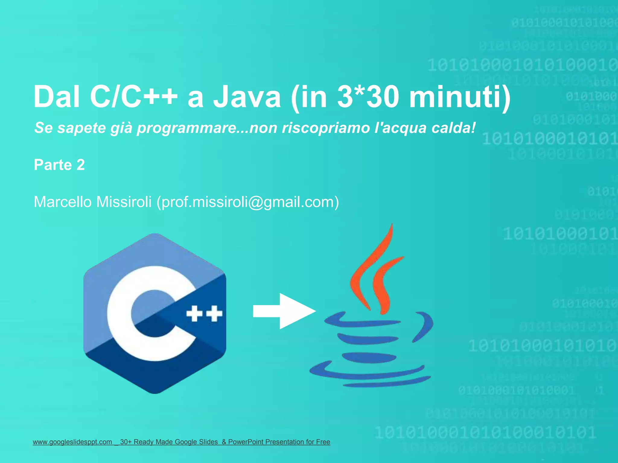 Dal C a Java (2/3) | PPTX