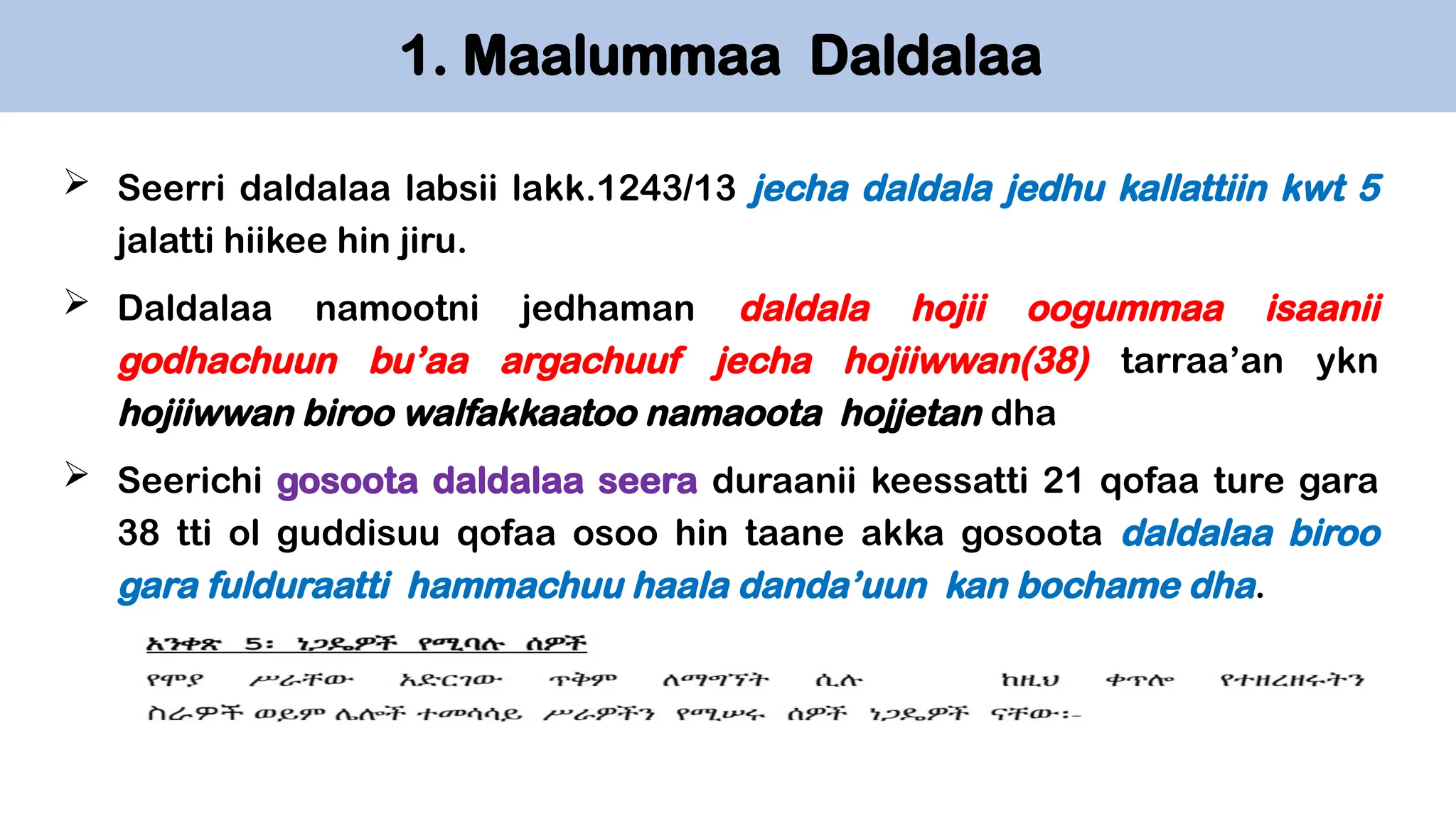 Daldala seeraan alaa Adaamaa (1).ptx; daldalli seeraan alaa maali ? | PPTX
