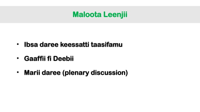 Daldala seeraan alaa Adaamaa (1).ptx; daldalli seeraan alaa maali ? | PPTX