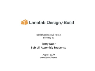 Dalebright Passive House subsill detail | PPT