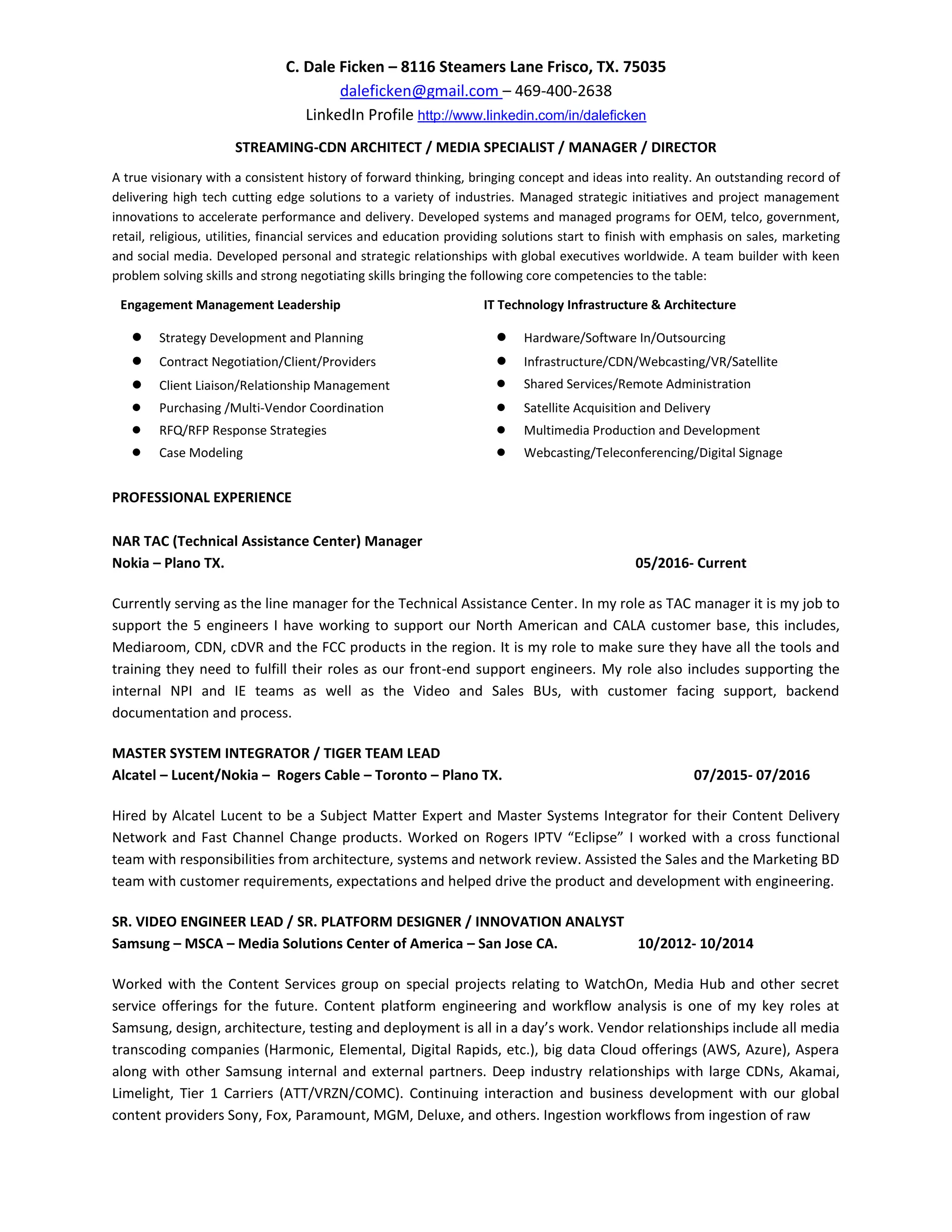 Dale Ficken CV 2017 | PDF