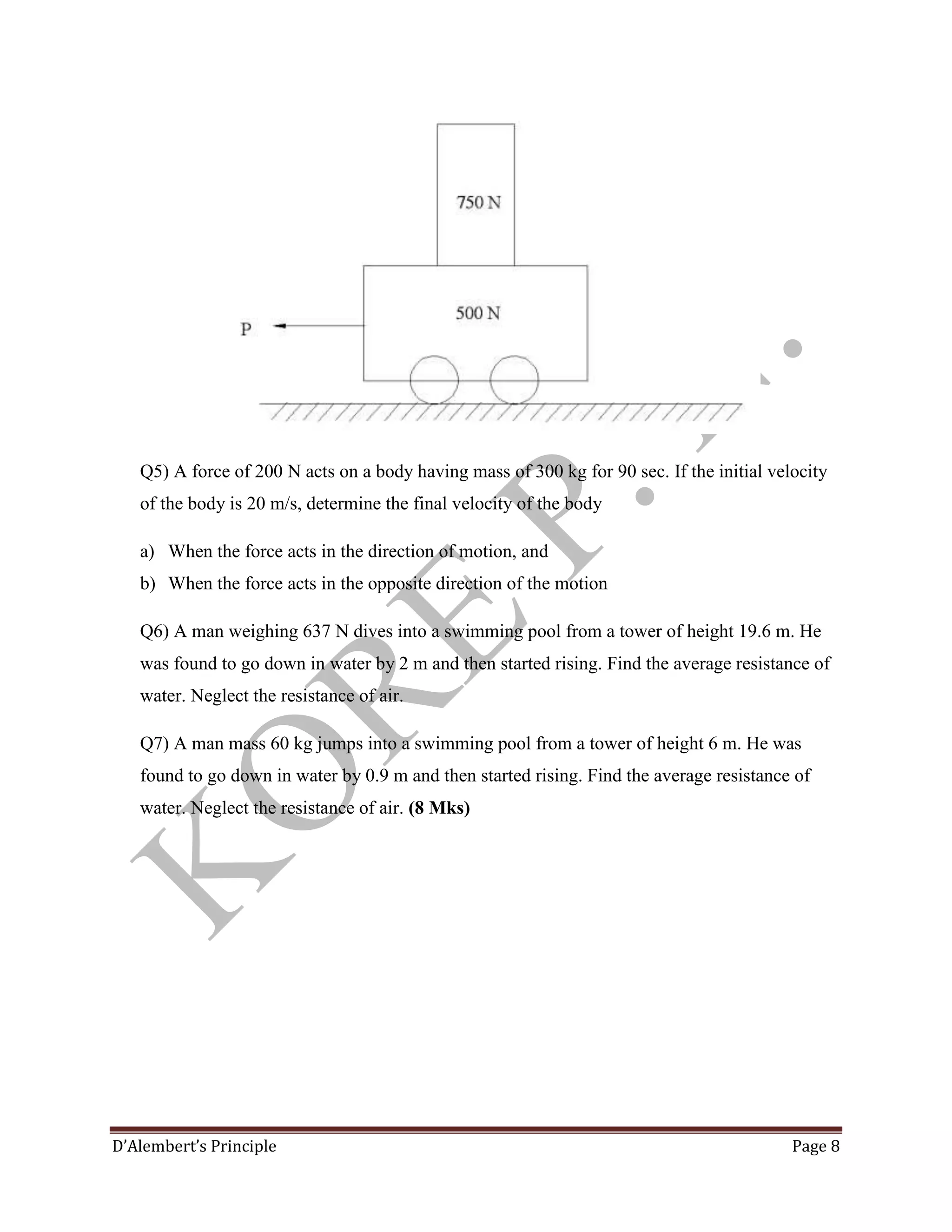 D alemberts principle | DOCX