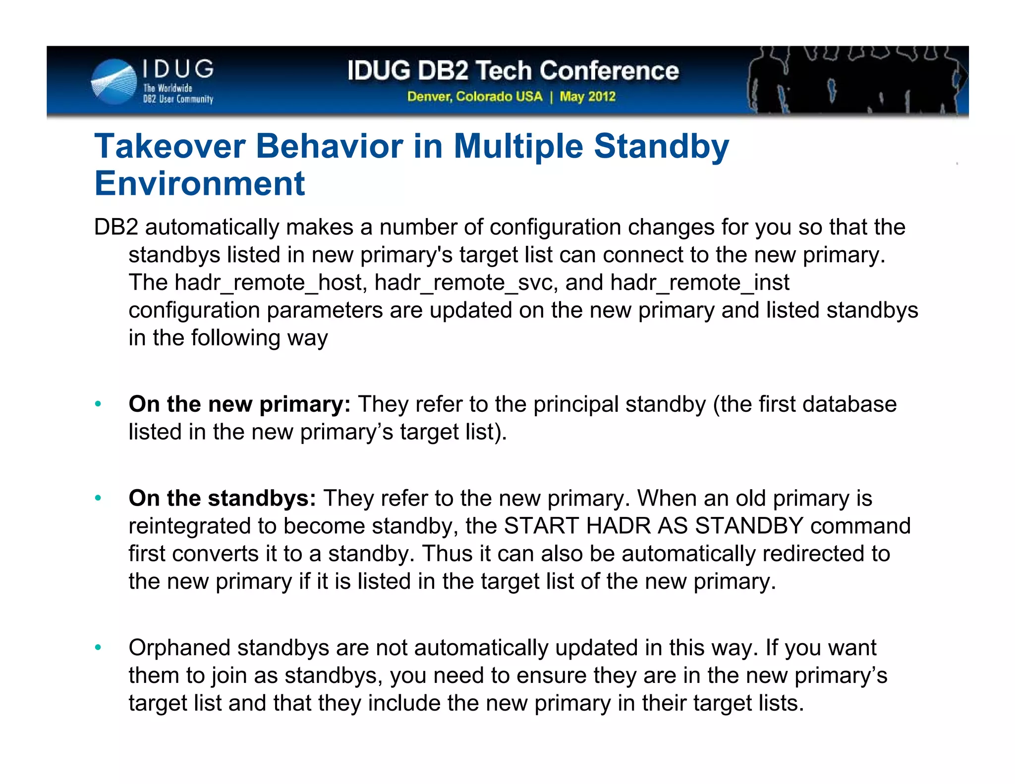 DB2 V 10 HADR Multiple Standby | PDF