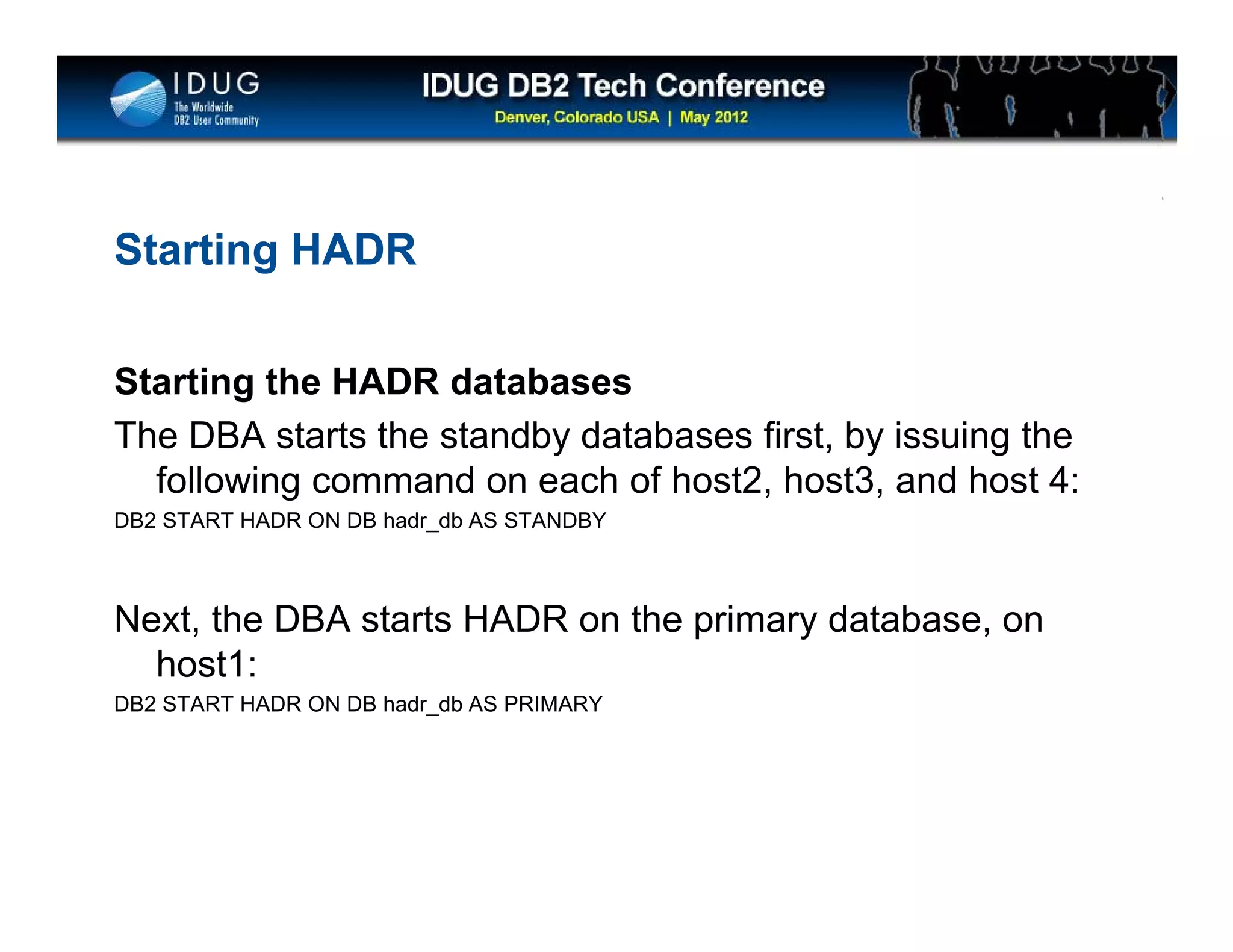 DB2 V 10 HADR Multiple Standby | PDF