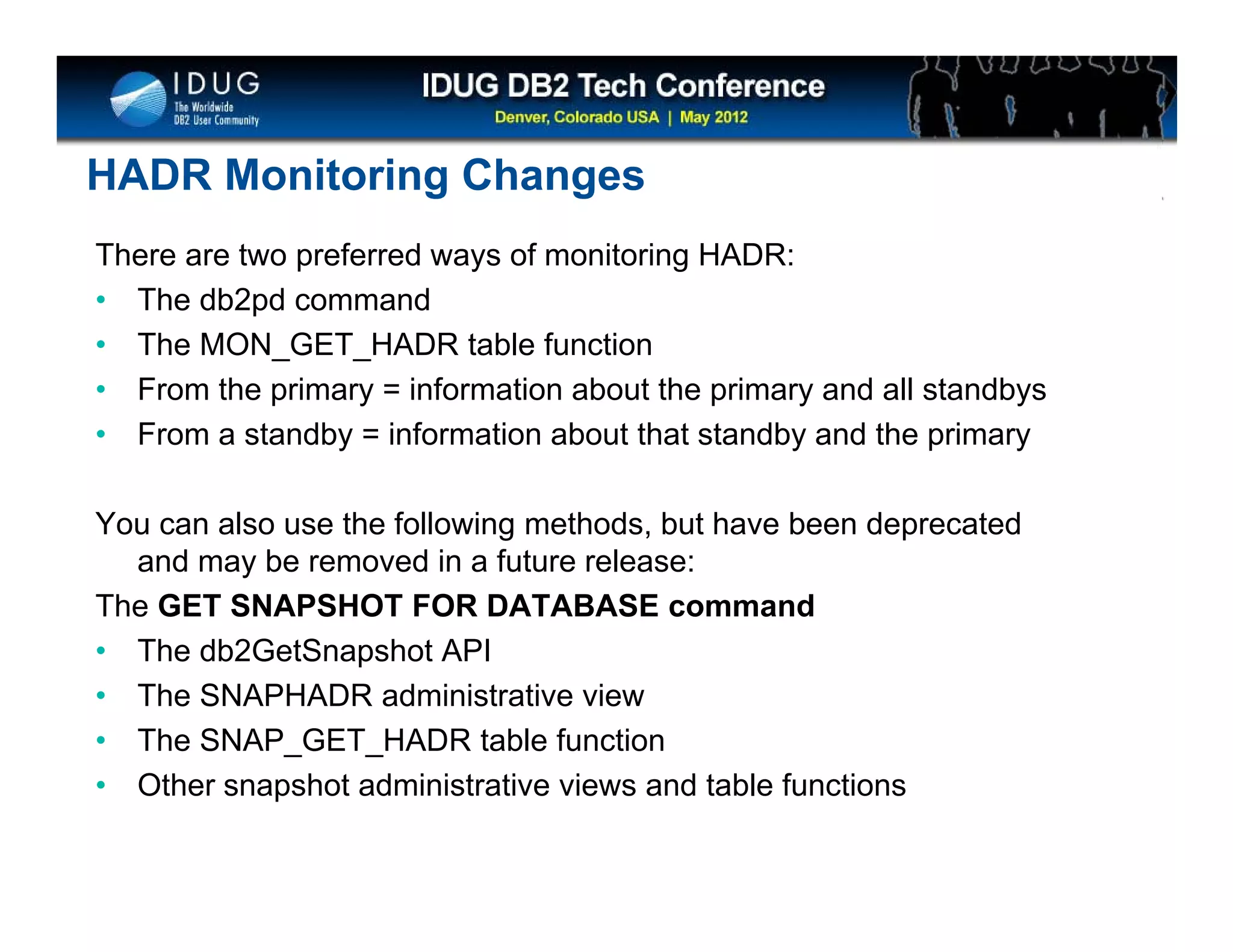 DB2 V 10 HADR Multiple Standby | PDF
