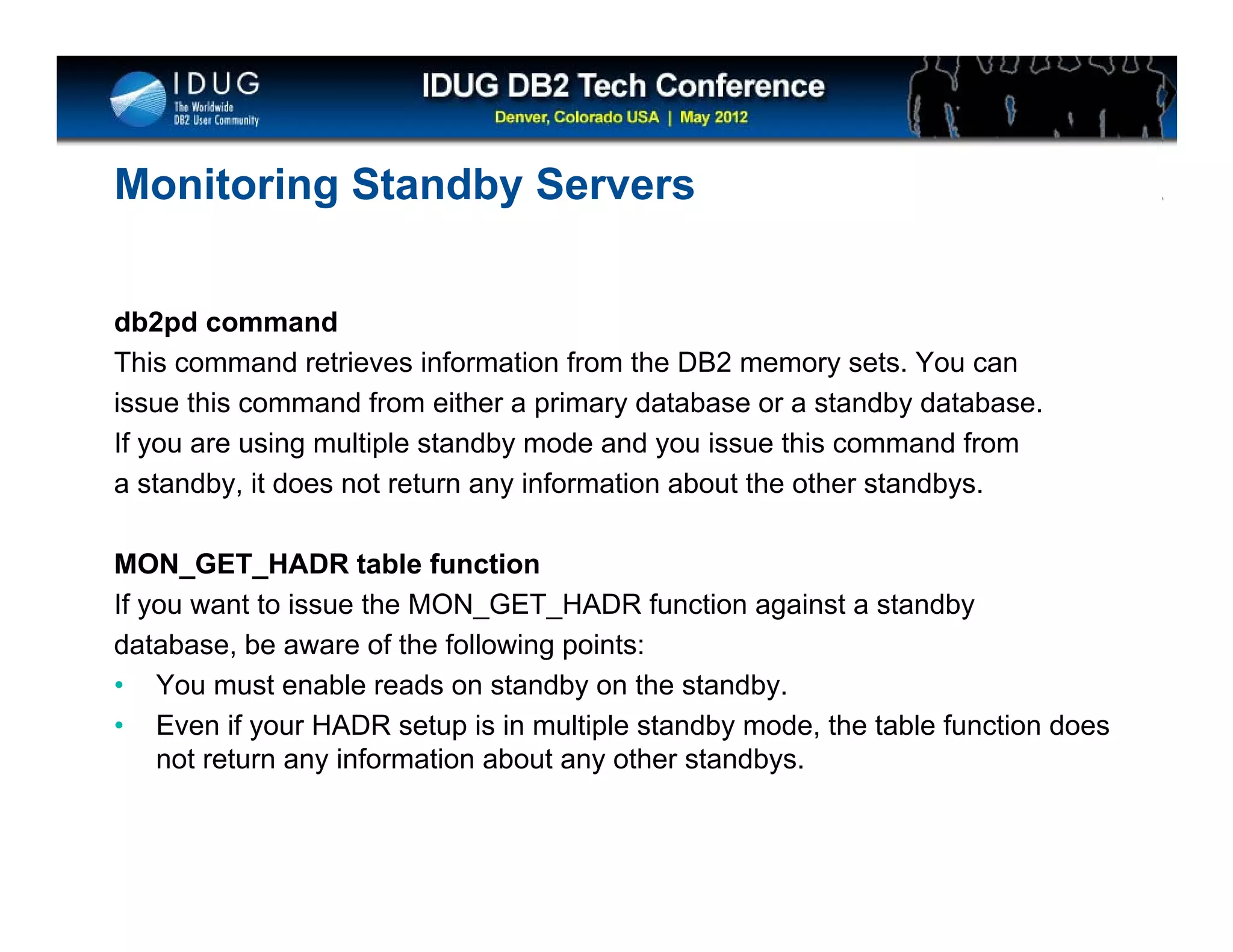 DB2 V 10 HADR Multiple Standby | PDF