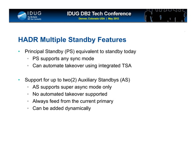 DB2 V 10 HADR Multiple Standby | PDF | Databases | Computer Software and Applications