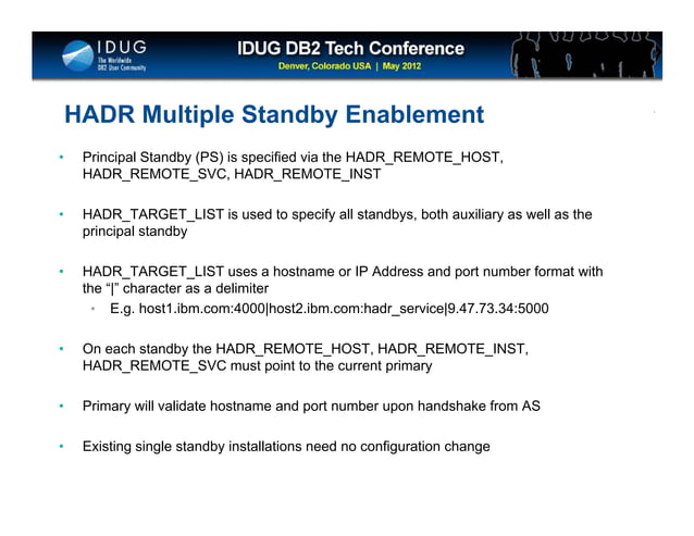 DB2 V 10 HADR Multiple Standby | PDF | Databases | Computer Software and Applications