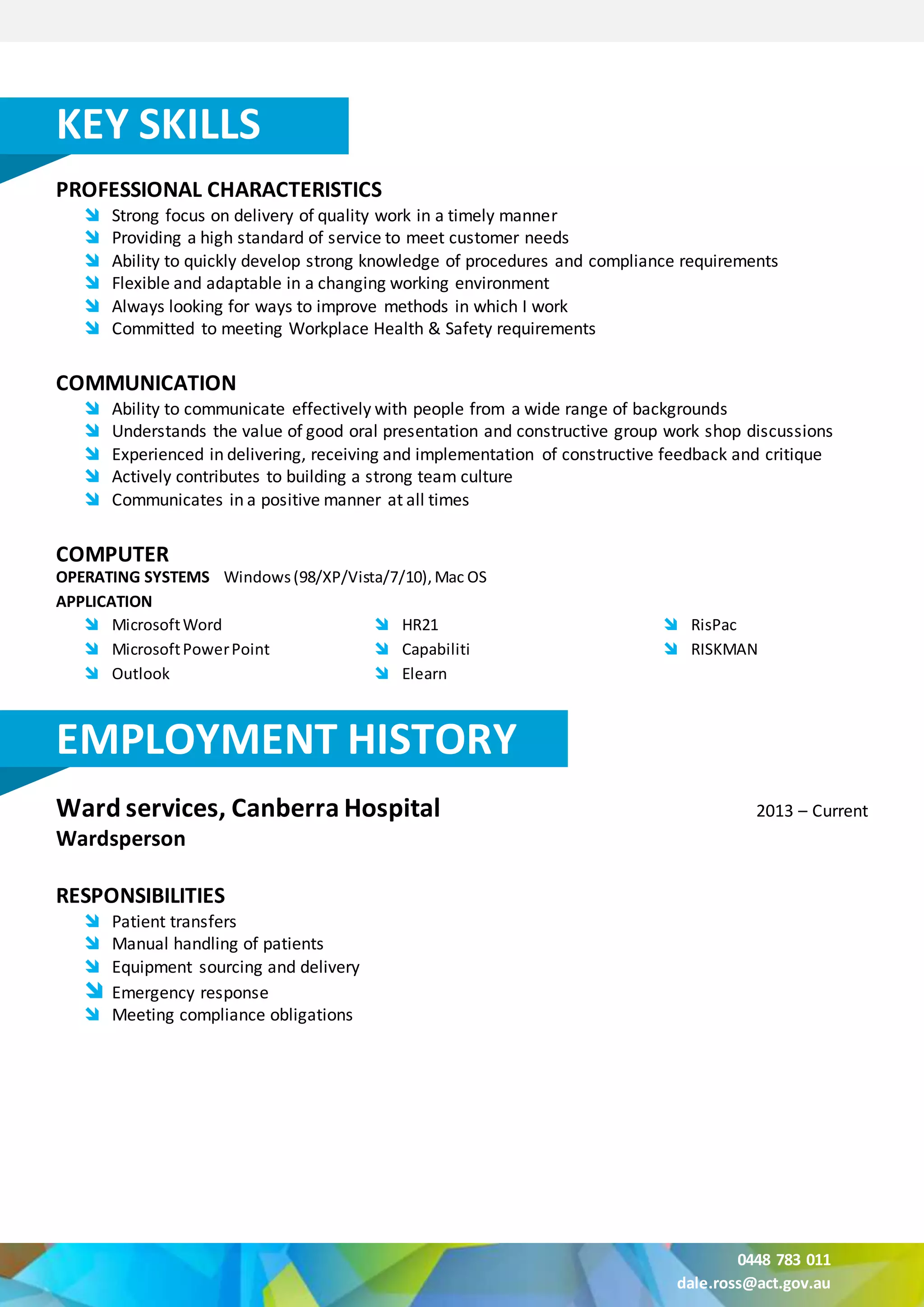 Dale ross resume e portfolio | PDF