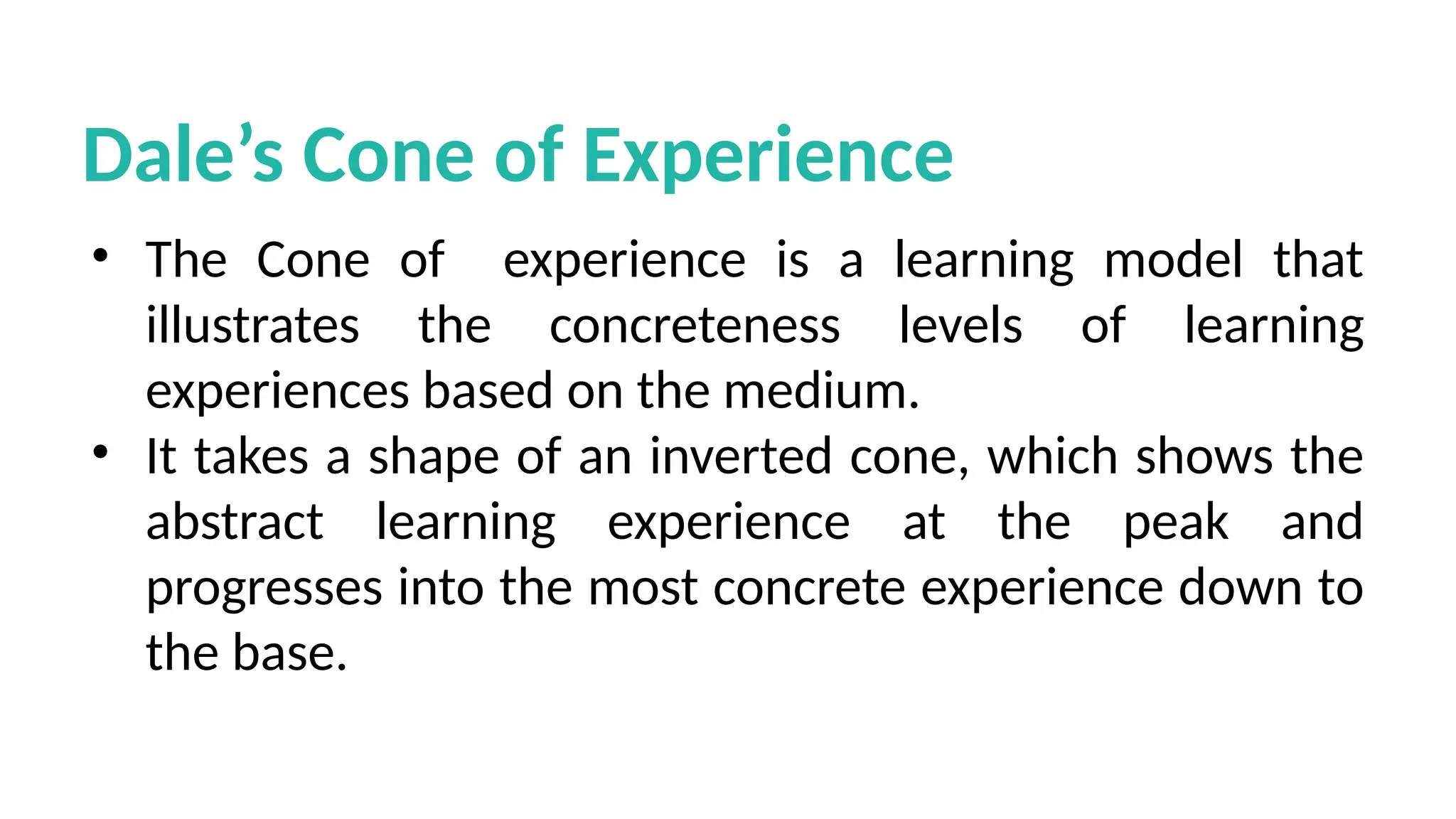 DALES-CONE-OF-EXPERIENCE- Professional Education | PPTX
