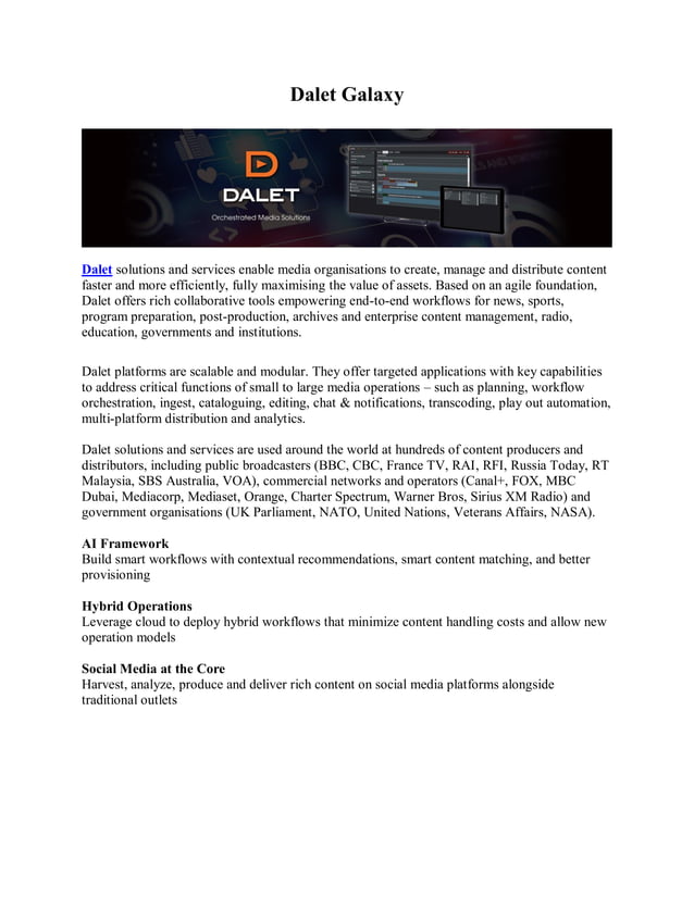 Dalet Galaxy | PDF