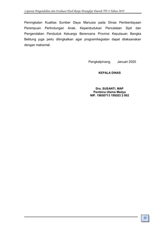 monitoring dan evaluasi dinas pengendalian penduduk, keluarga berencana pemberdayaan perempuan ...