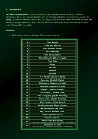 DAL Flute & Woodwinds VST VST3 Audio Unit: Virtual Flute, Oboe ...