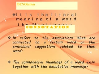 sense reference denotation and connotation | PPTX