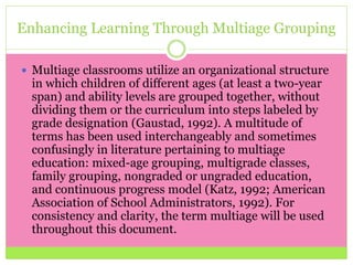 teaching multi age children | PPTX