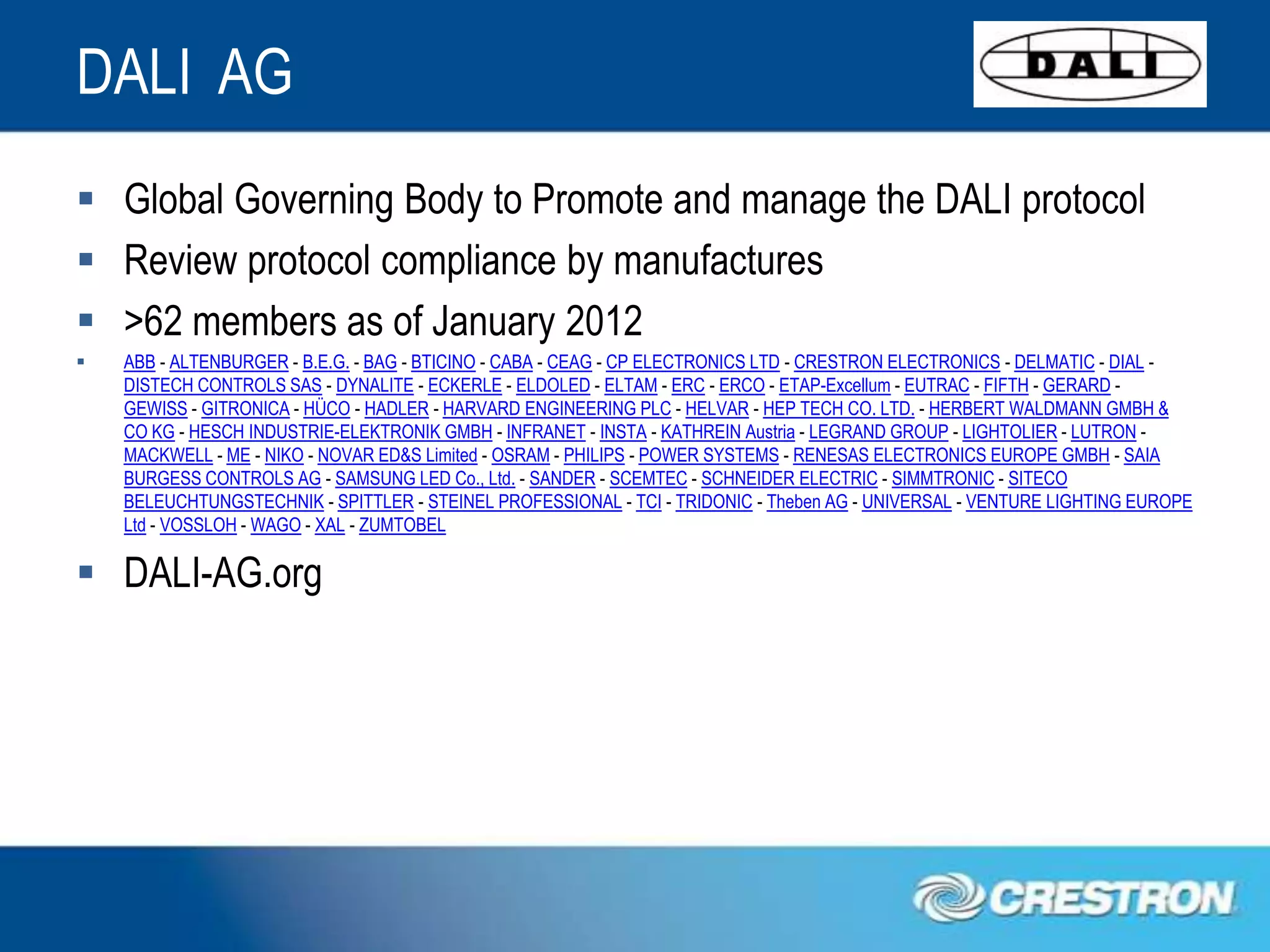 DALI Lighting Control Solutions Explained | PPTX