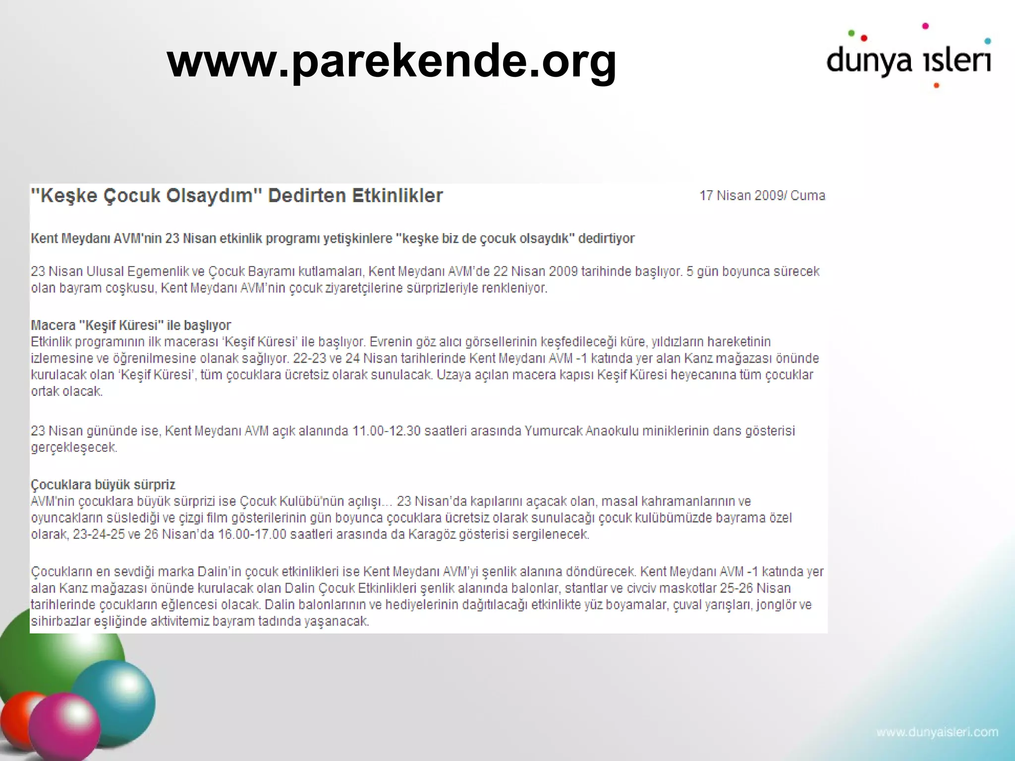 Dalin 23 Nisan Etkinlikleri Raporu | PPT