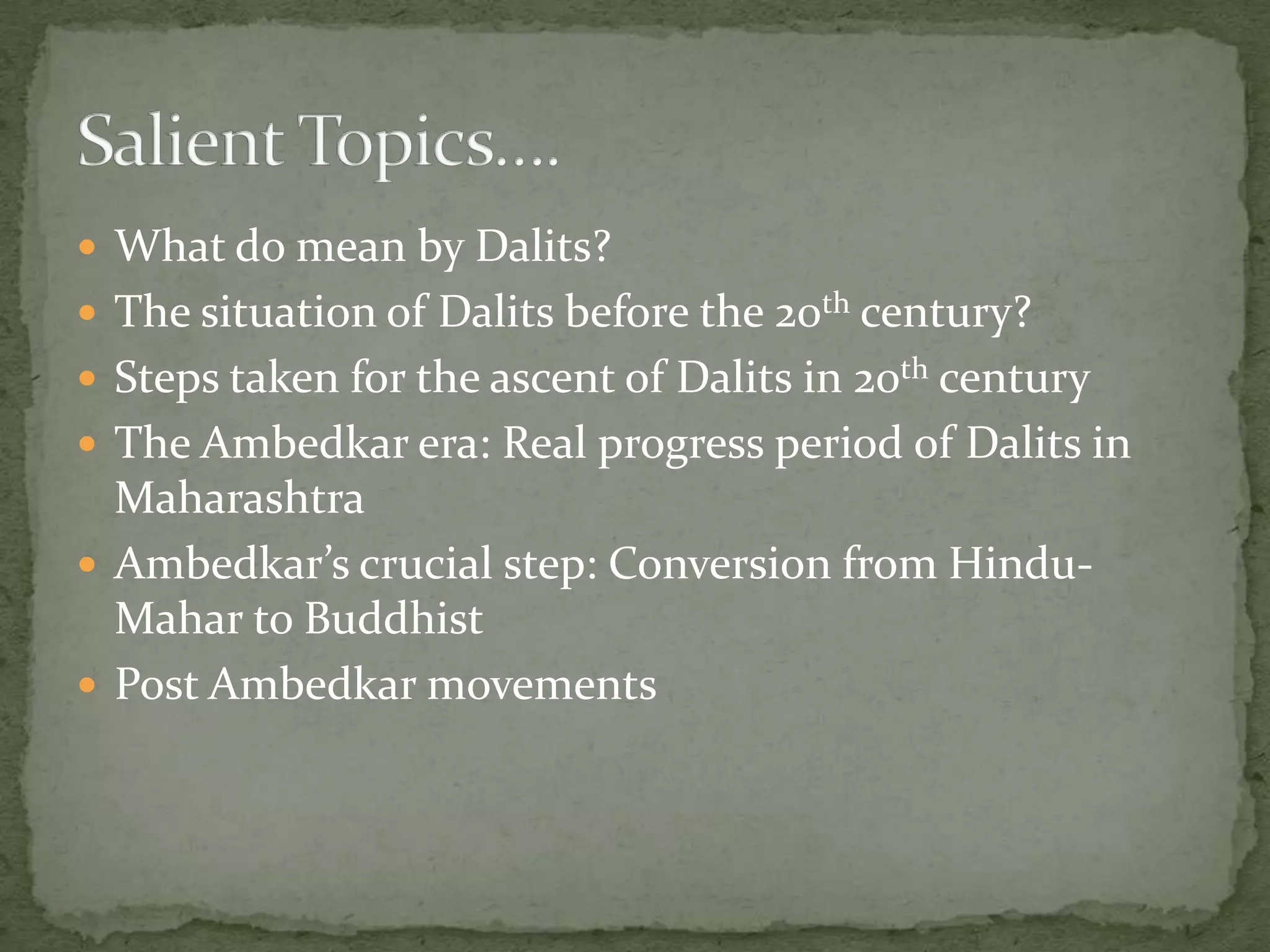 Dalit movement in maharashtra | PPTX