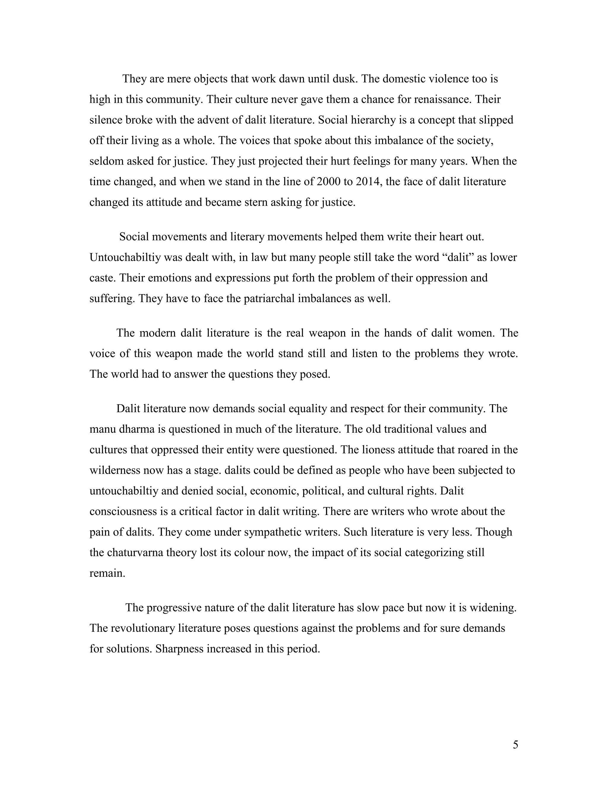 Dalit women literature 2000 to 2014 | PDF