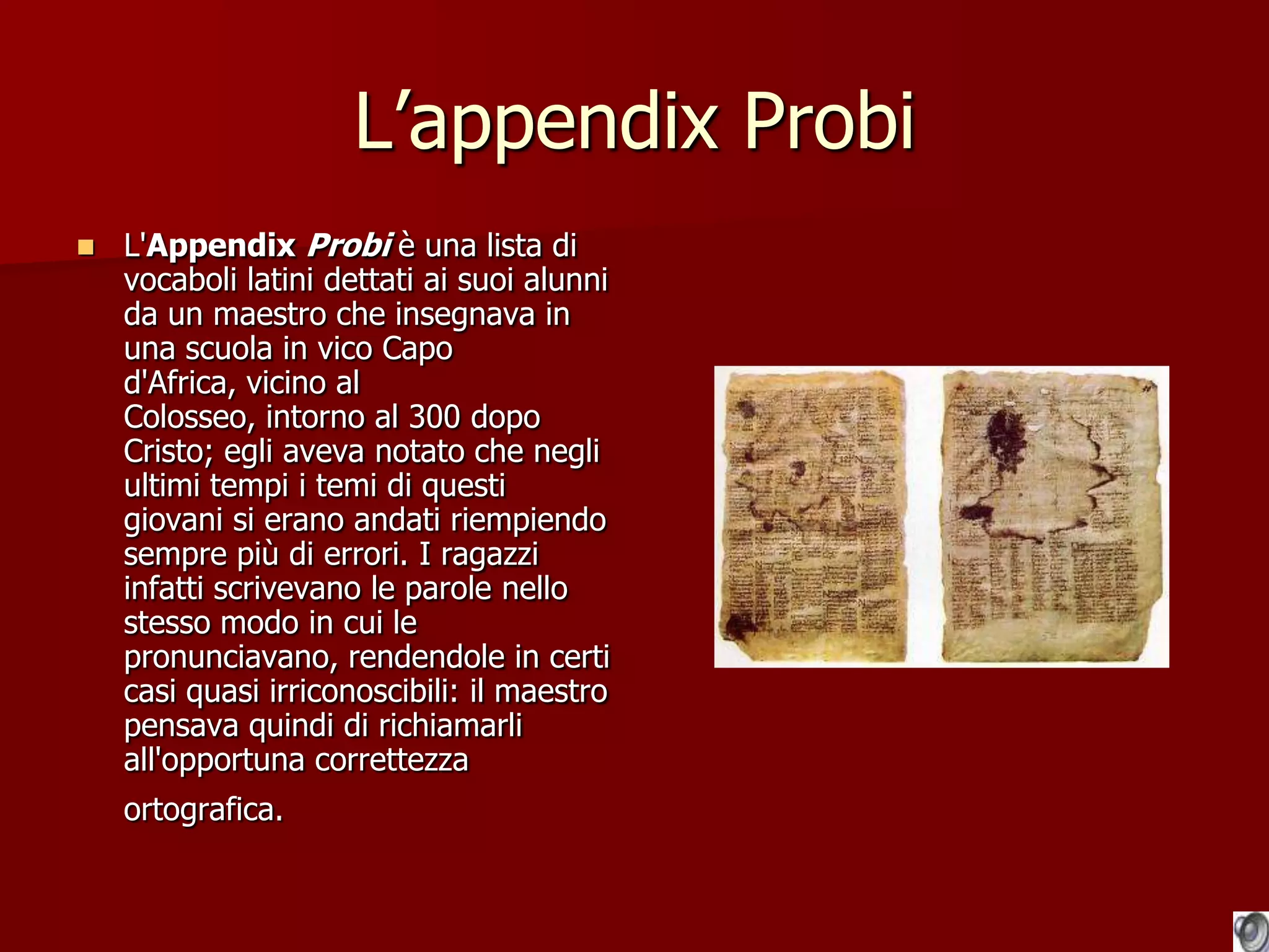 Dal latino imperiale ai volgari | PPSX