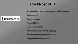 DalmatinerDB and cockroachDB monitoring plataform | PPT