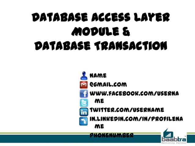 Database Abstraction Layer and Transaction in Stored procedures | PPTX | Databases | Computer ...