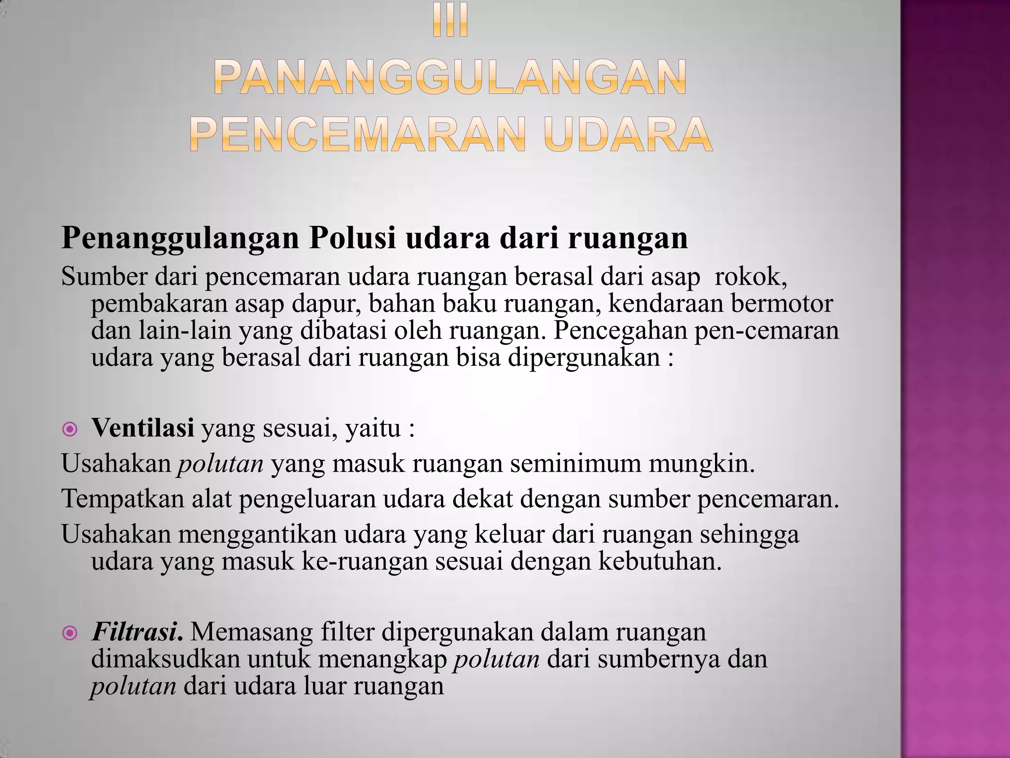 Dal penanggulangan pencemaran udara | PPTX