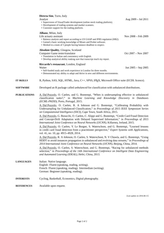 Andrea Dal Pozzolo's CV | PDF