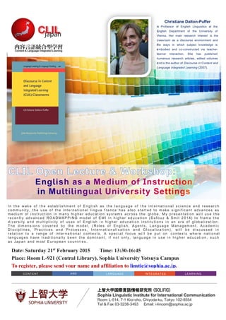 English as a Medium of Instruction in Multilingual University Settings: Workshop at Sophia ...