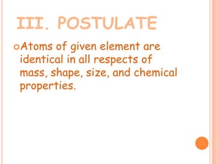 Dalton Atomic Theory | PPTX
