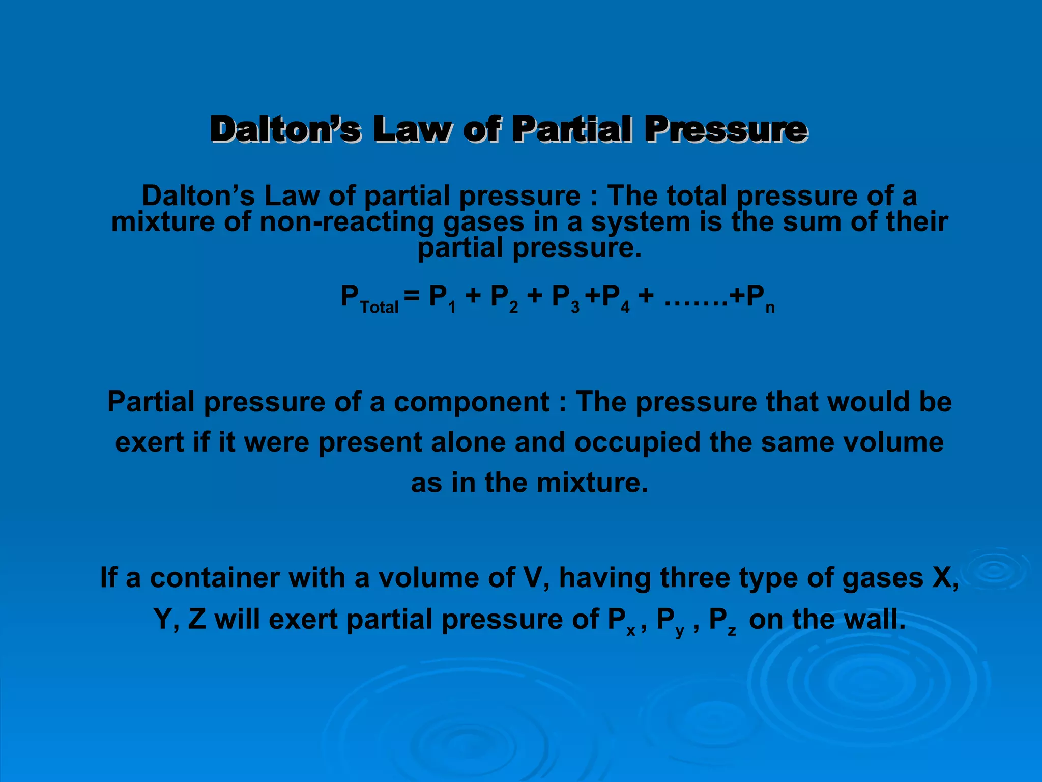 Dalton’S Law Of Partial Pressure | PPT