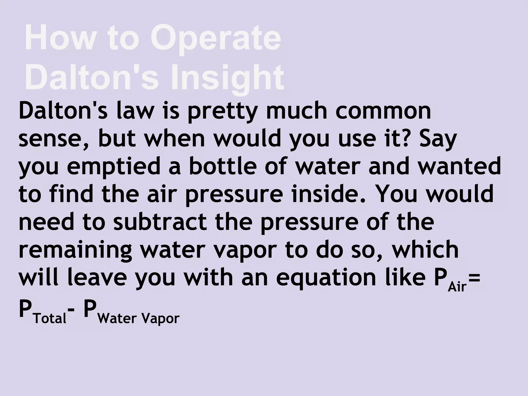 Dalton's Law of Partial Pressures | PPT