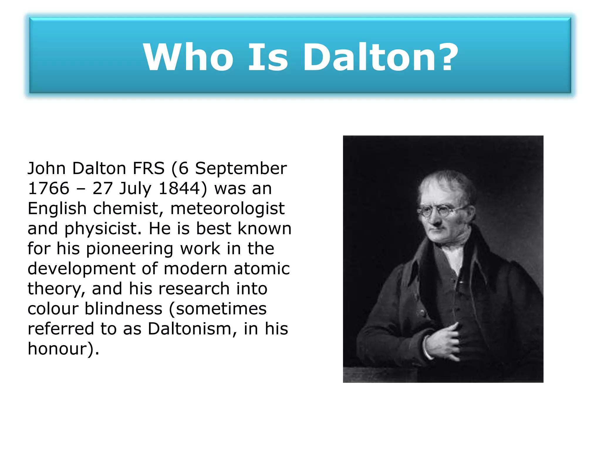 Dalton's Atomic Theory | PPTX