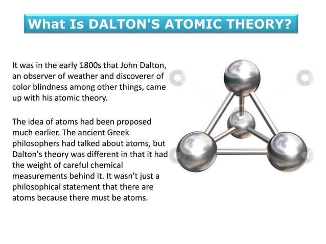 Dalton's Atomic Theory | PPTX | Chemistry | Science