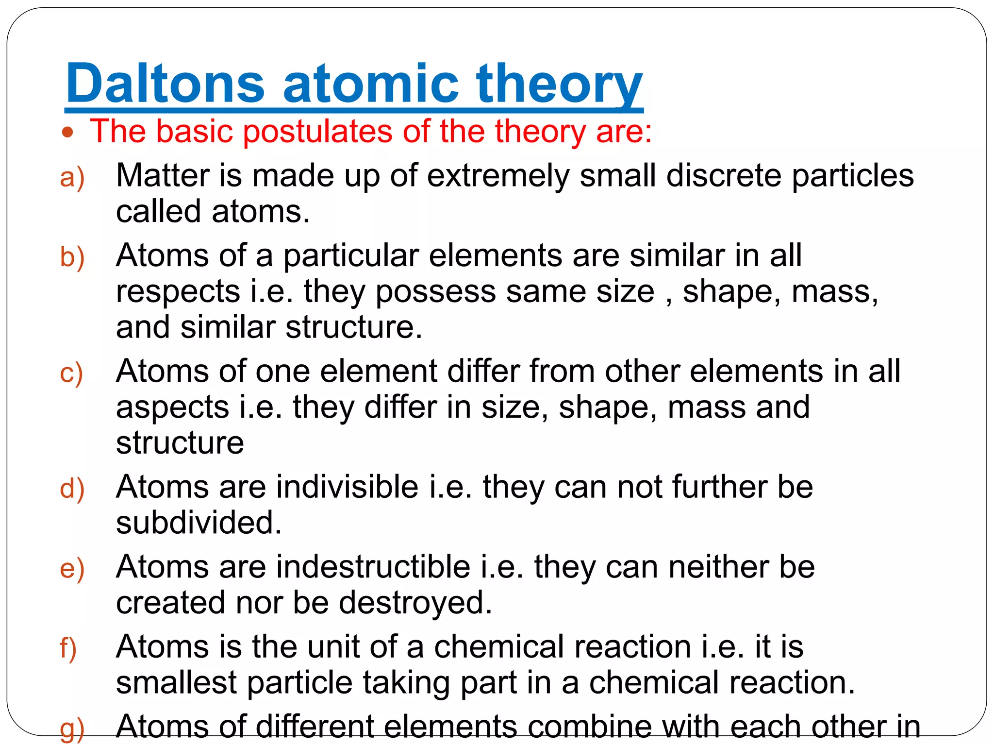 Daltons atomic theory | PPTX