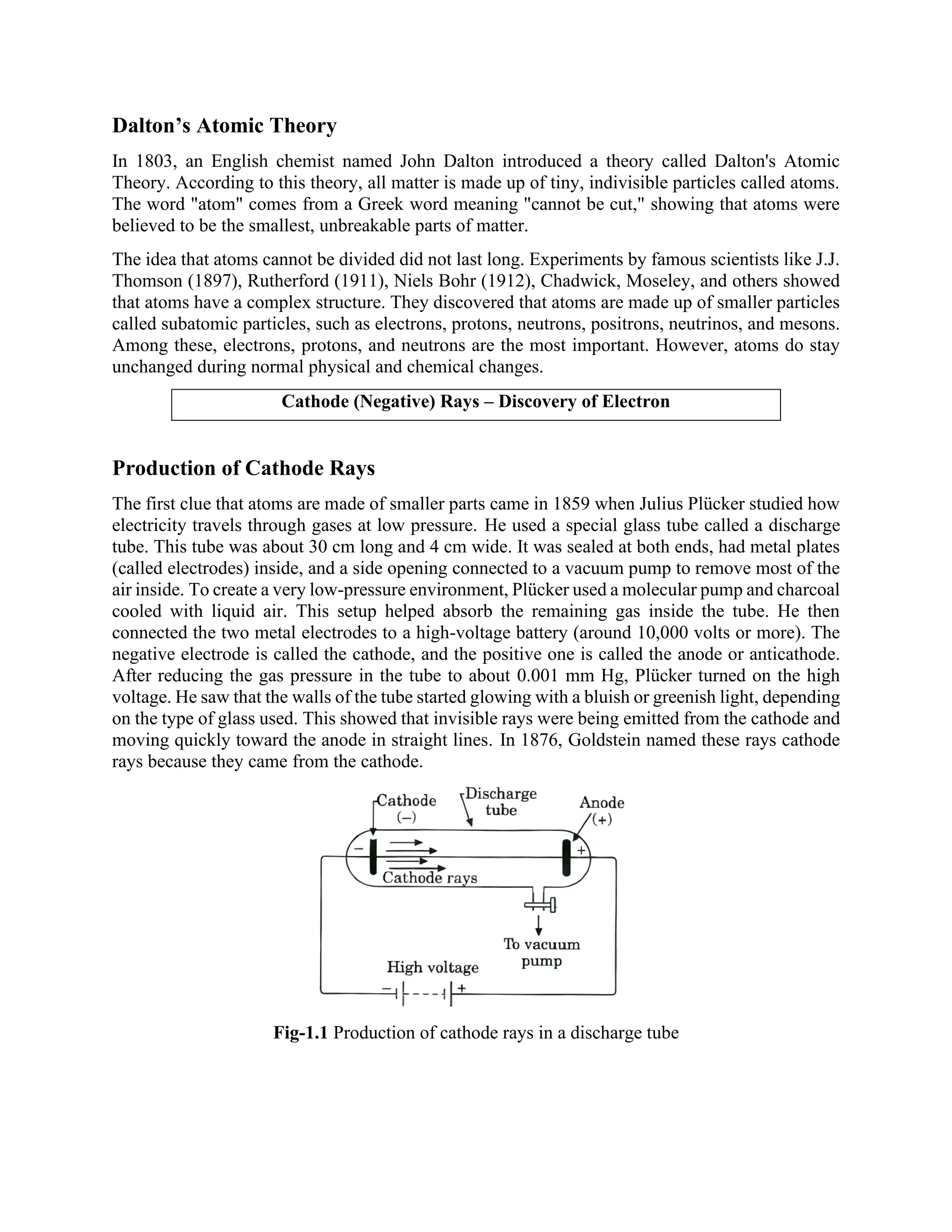 Dalton's Atomic Theory, Production of Cathode Rays.pdf