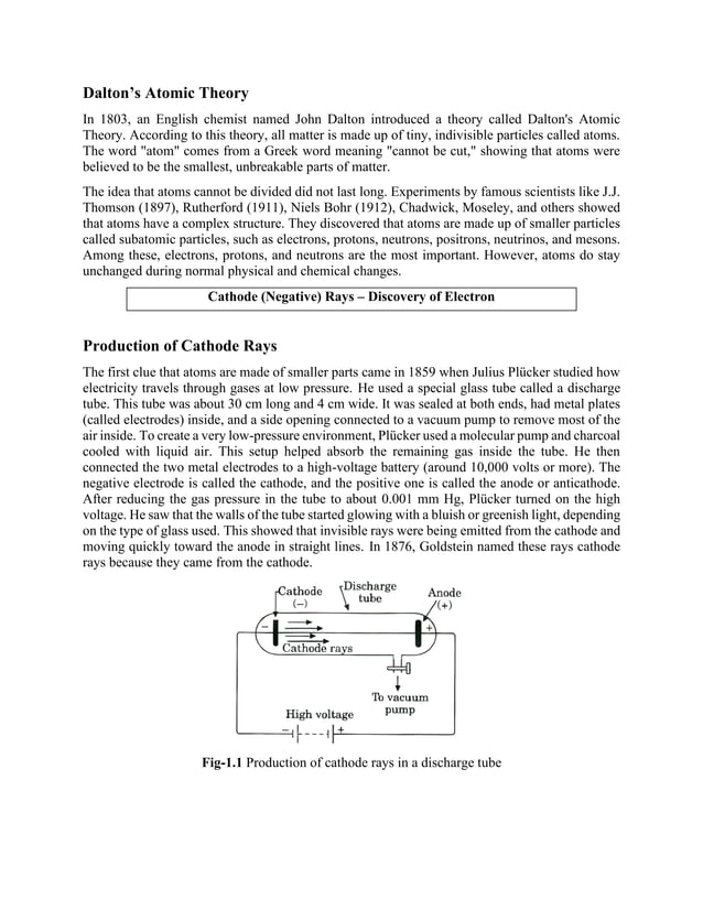 Dalton's Atomic Theory, Production of Cathode Rays.pdf