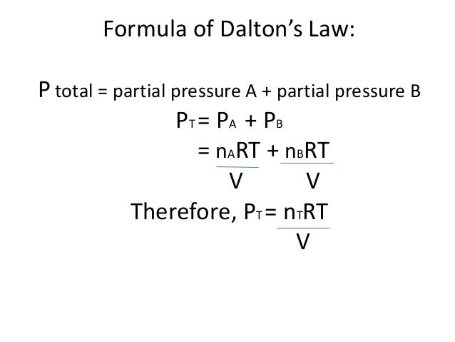 Daltons Law Formula