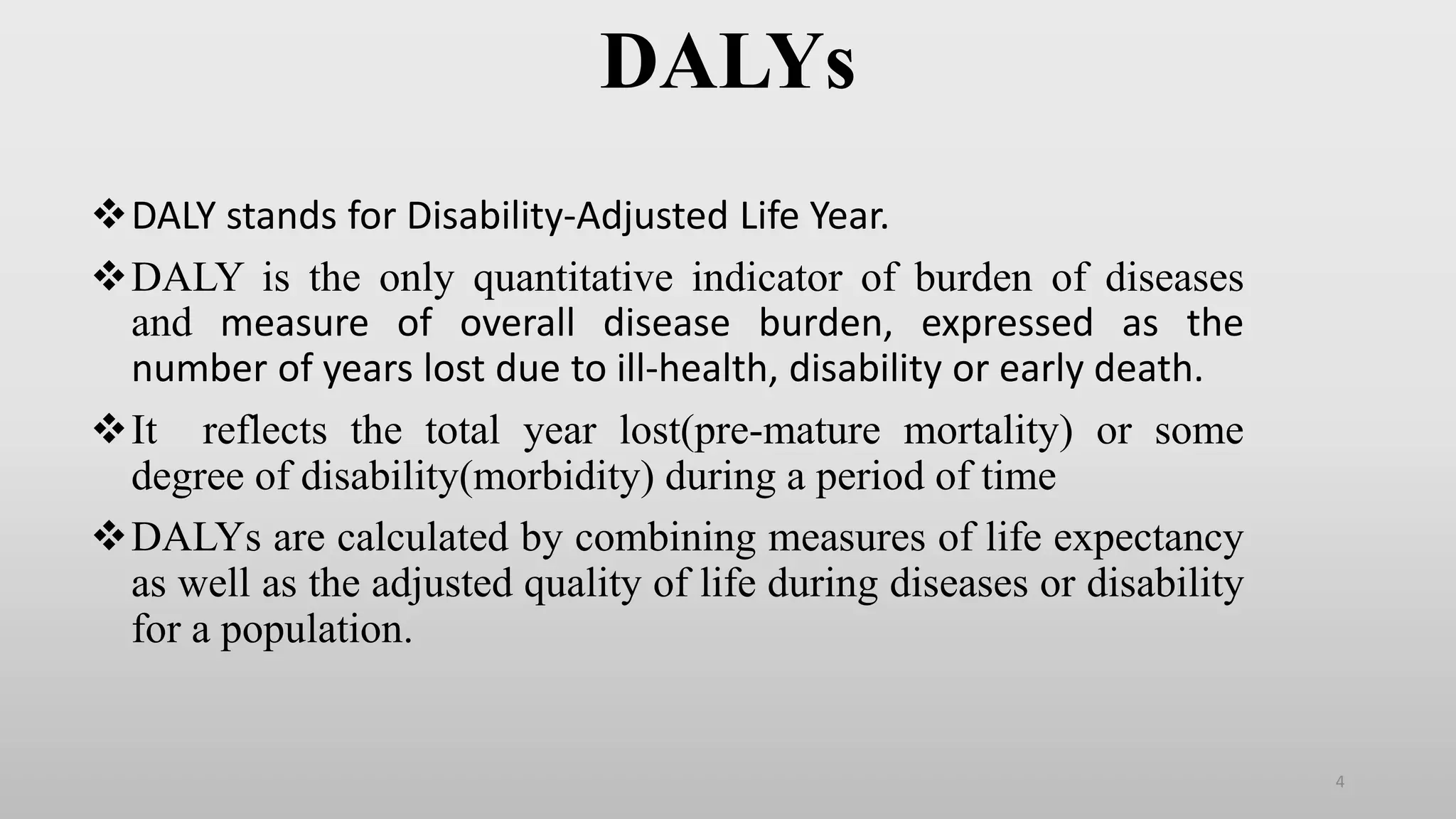 DALYs and QALYs by samrat gurung | PPTX