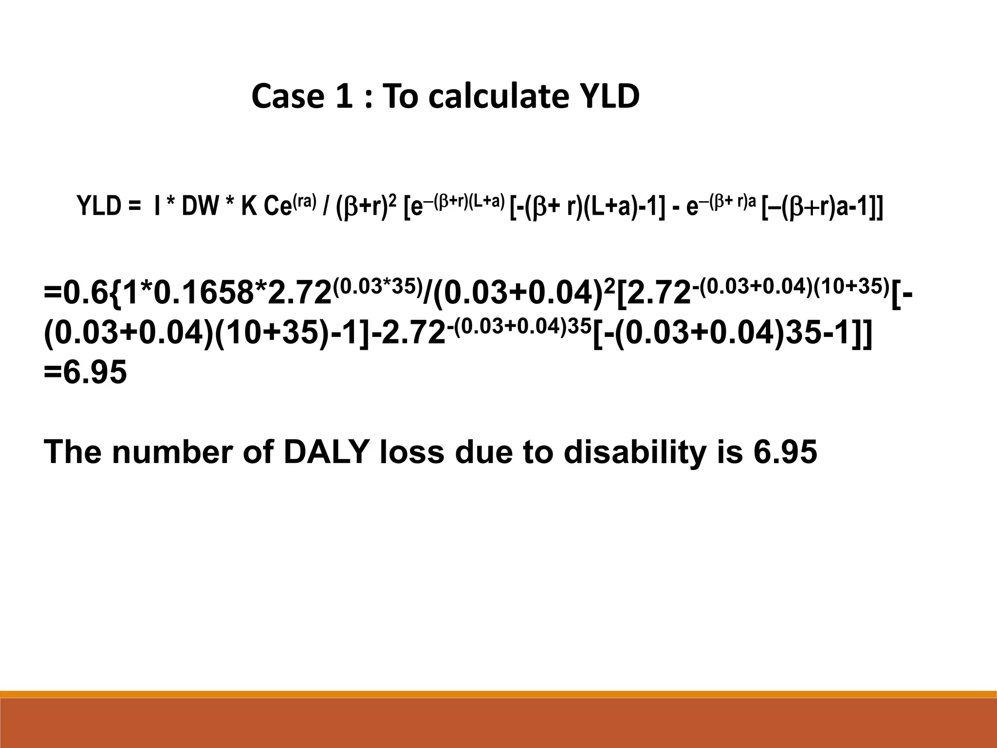 Disability Adjusted Life Years | PPTX