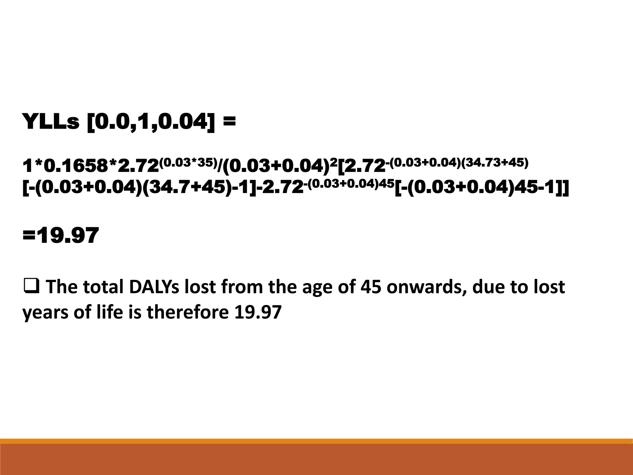 Disability Adjusted Life Years | PPTX
