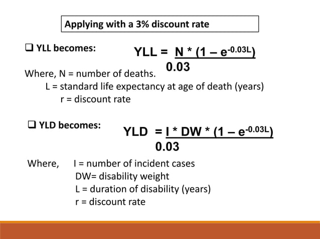 Disability Adjusted Life Years | PPTX | Diseases and Conditions ...