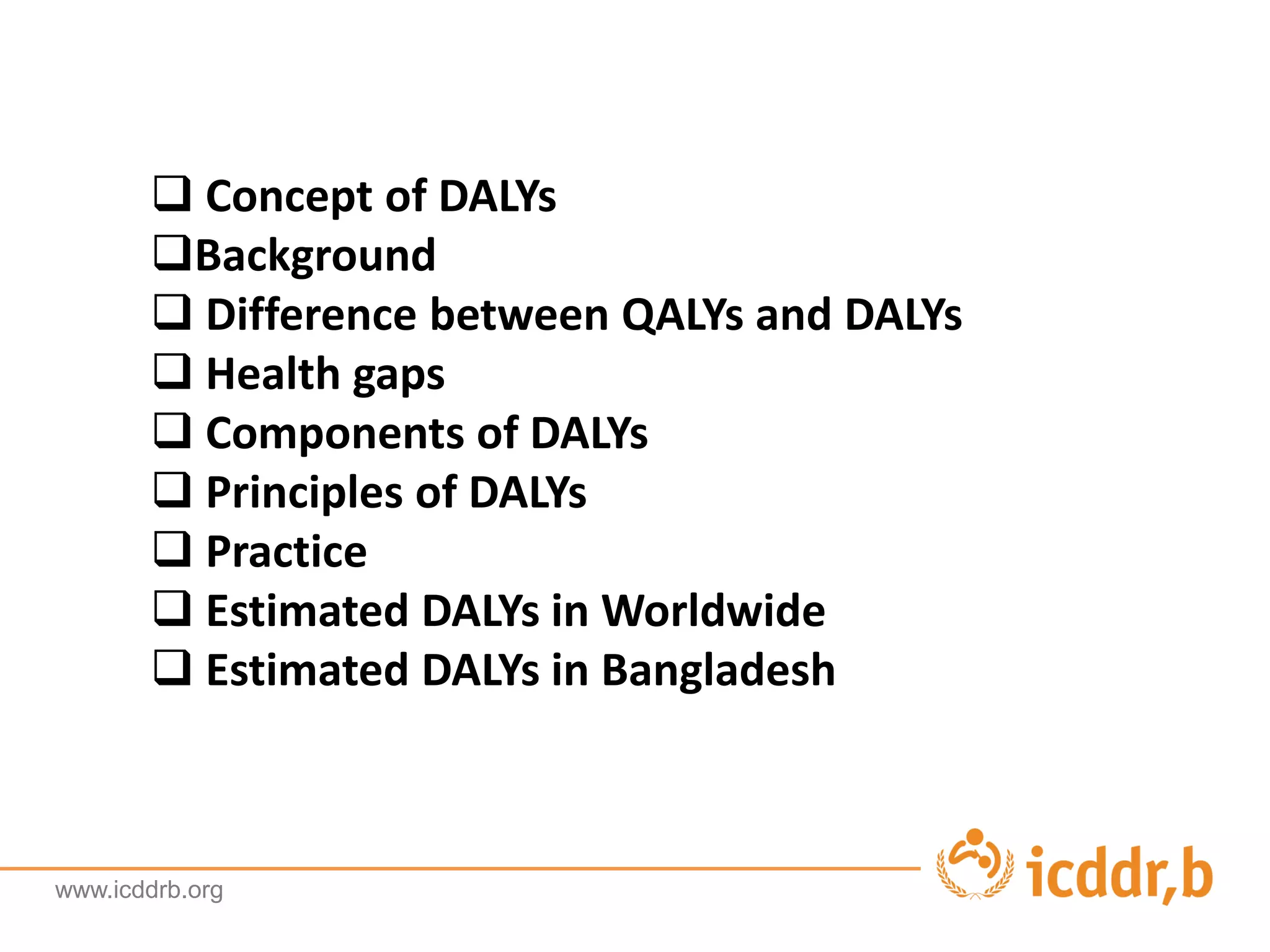 Burden of Disease using DALYs | PDF