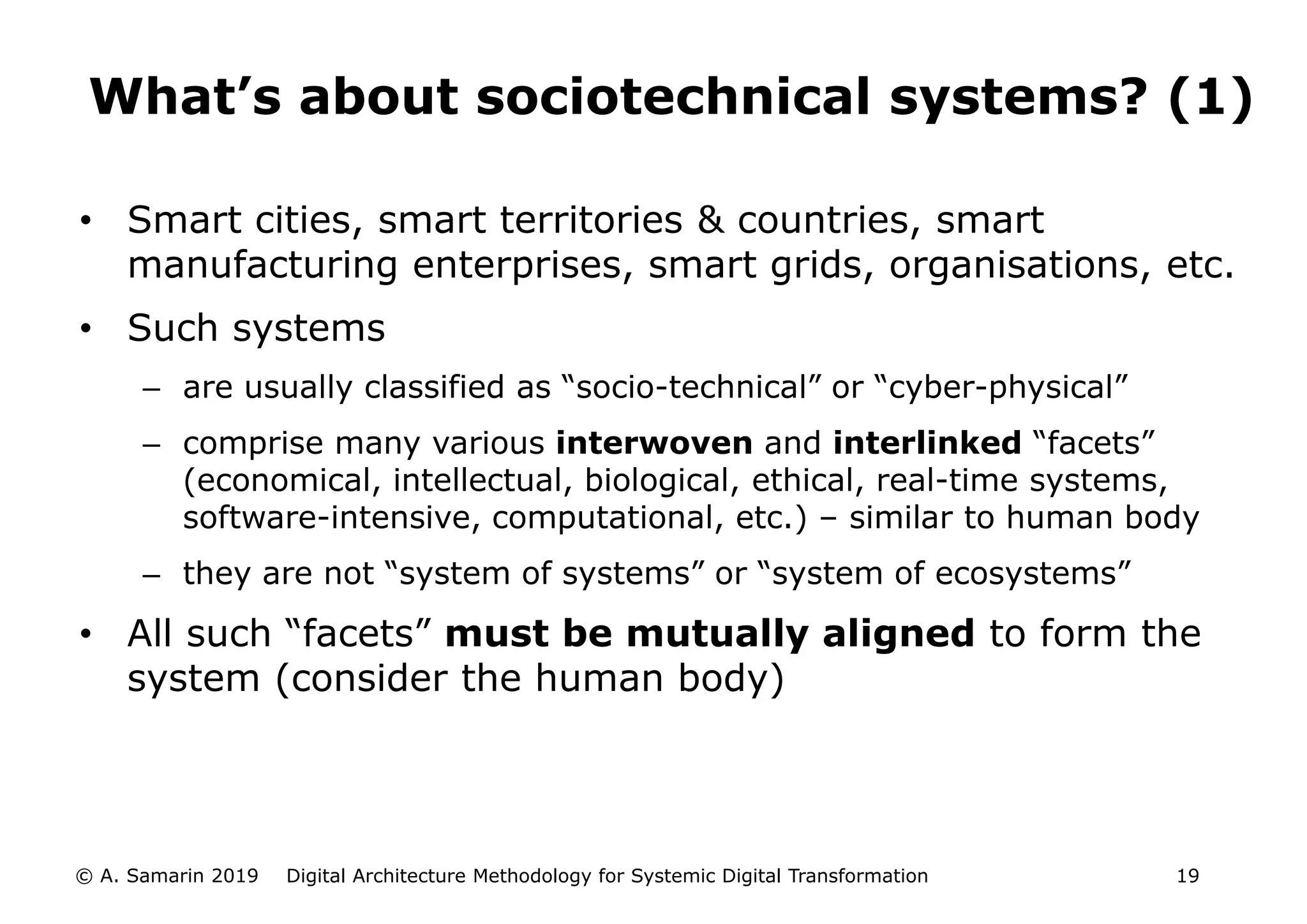 Digital Architecture Methodology for Systemic Digital Transformation (Smart Cities are an ...