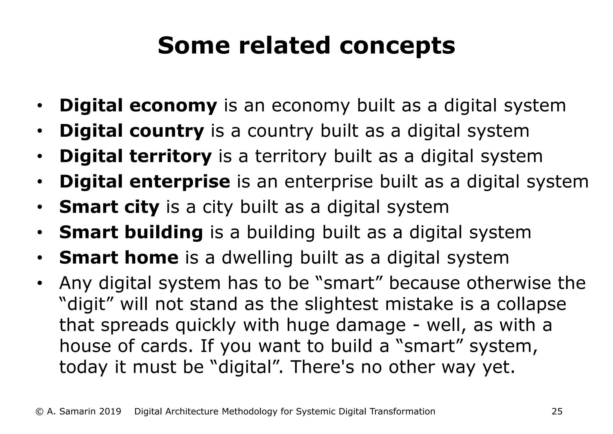 Digital Architecture Methodology for Systemic Digital Transformation (Smart Cities are an ...