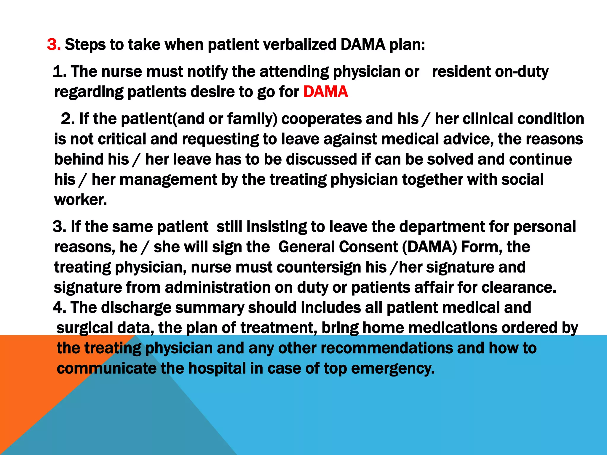 Dama,absconded & out on pass med staff responsibility | PPTX