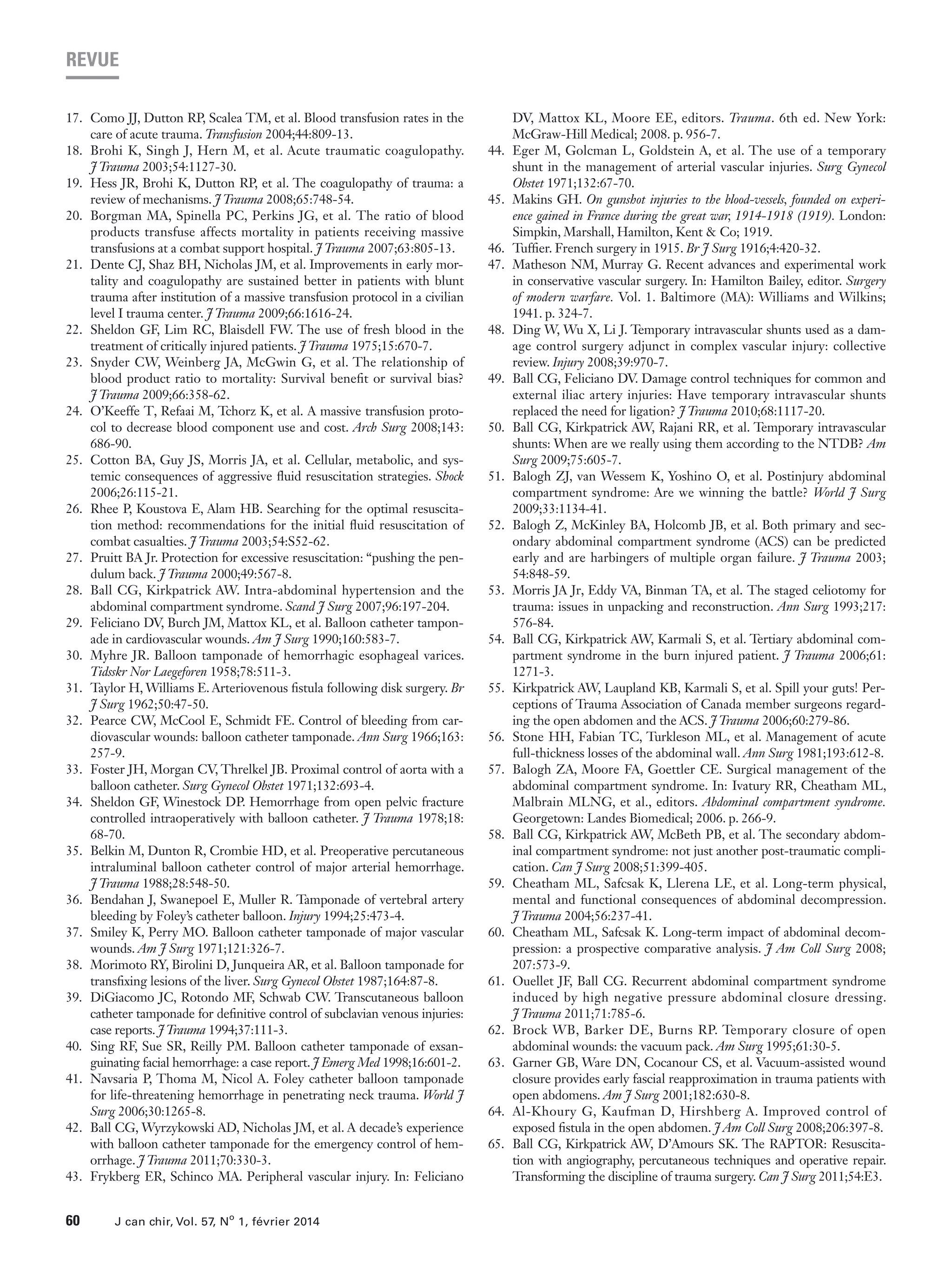 Damage control resuscitation. history theory and technique | PDF