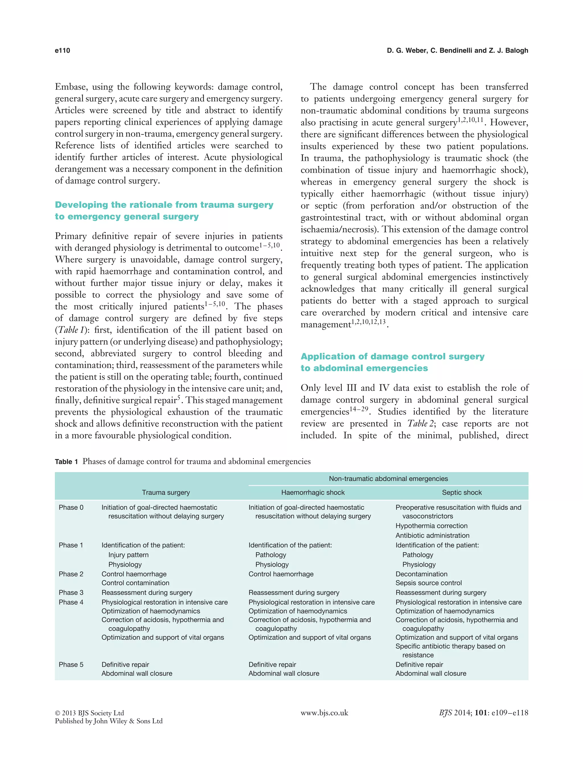 Damage control surgery for abdominal emergencies | PDF